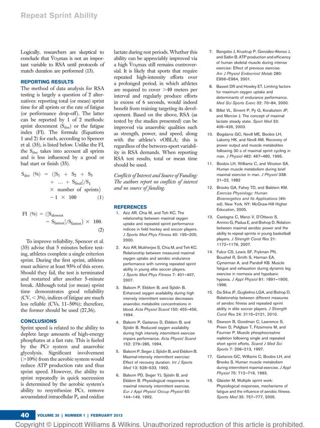 Repeat sprint ability | PDF