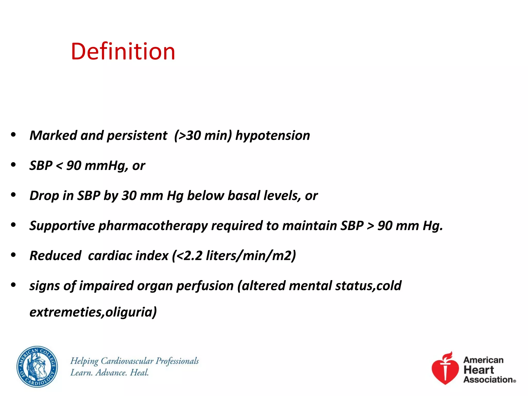 Reperfusion in cardiogenic shock | PPT