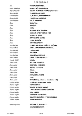 band COOL - repertoar | XLS