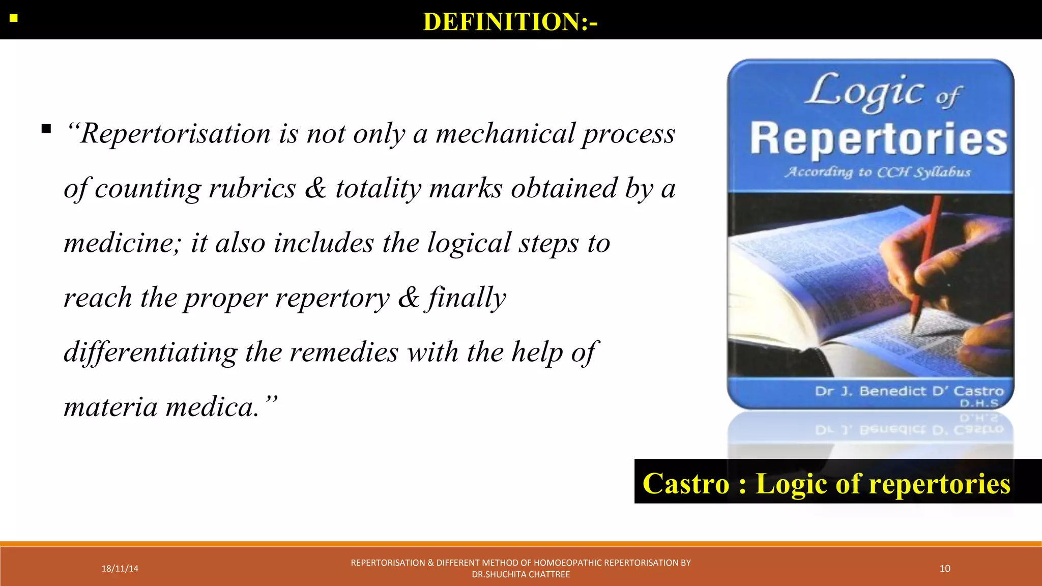 Repertorisation & different method of homoeopathic repertorisation | PPS