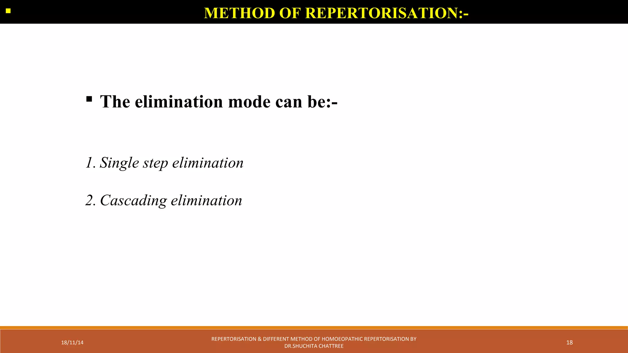 Repertorisation & different method of homoeopathic repertorisation | PPS