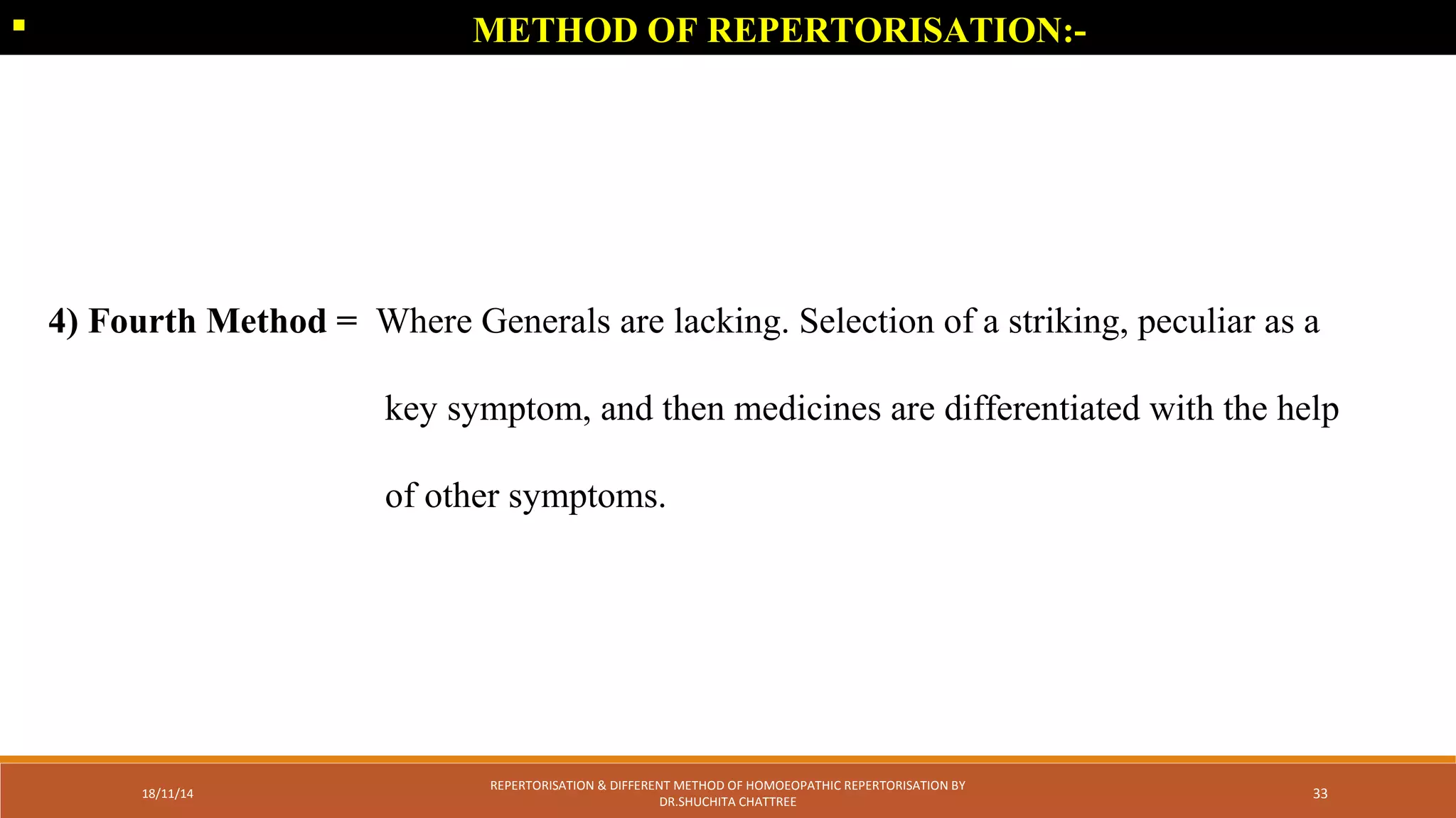 Repertorisation & different method of homoeopathic repertorisation | PPS