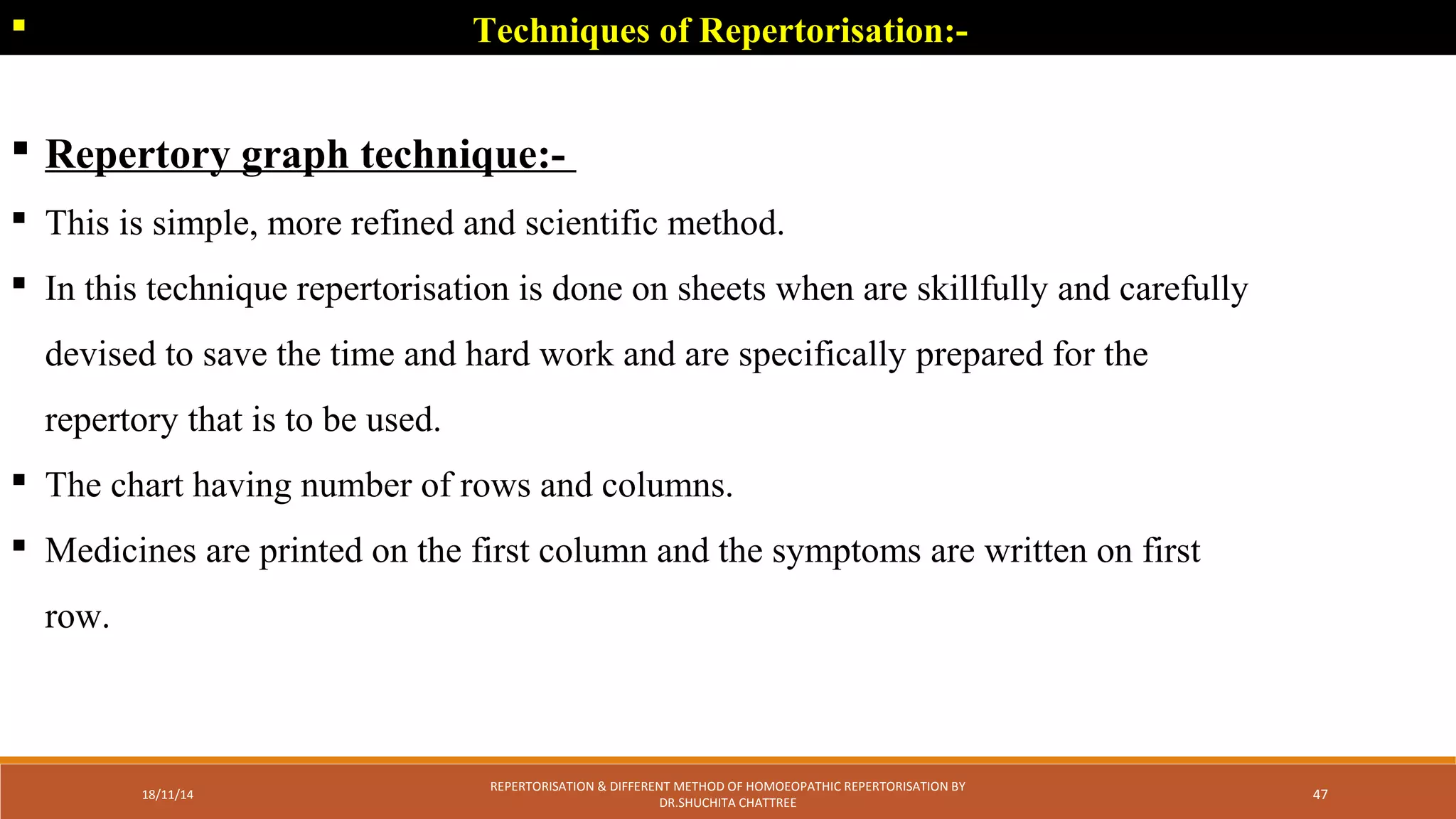 Repertorisation & different method of homoeopathic repertorisation | PPS