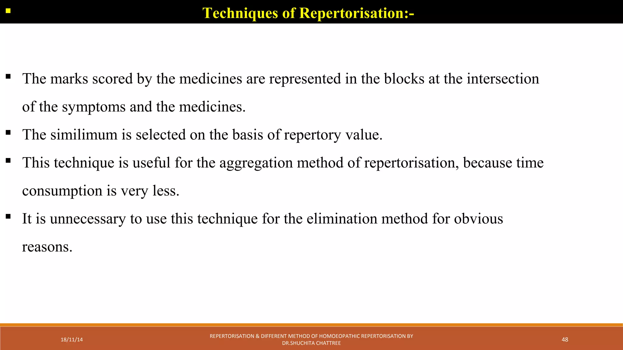 Repertorisation & different method of homoeopathic repertorisation | PPS