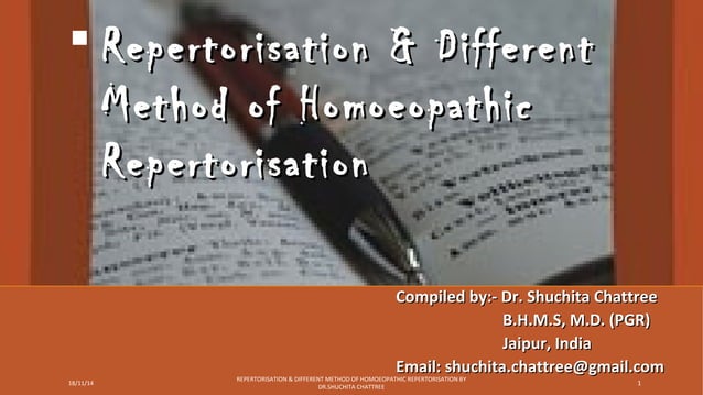 Repertorisation & different method of homoeopathic repertorisation ...