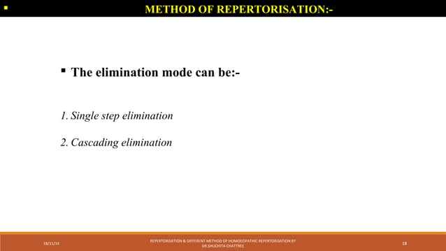 Repertorisation & different method of homoeopathic repertorisation ...