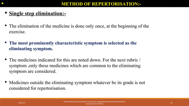 Repertorisation & different method of homoeopathic repertorisation ...
