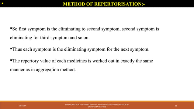 Repertorisation & different method of homoeopathic repertorisation ...