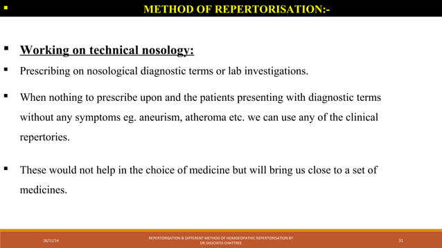 Repertorisation & different method of homoeopathic repertorisation ...