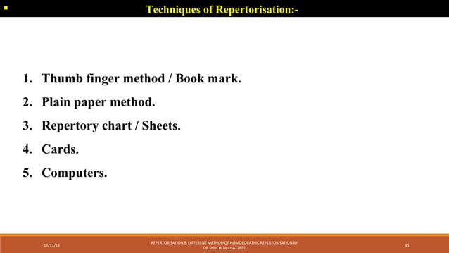 Repertorisation & different method of homoeopathic repertorisation ...