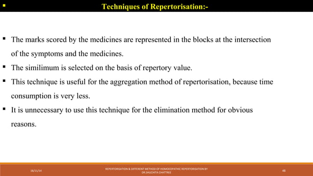 Repertorisation & different method of homoeopathic repertorisation ...