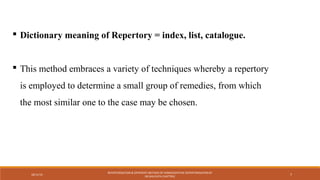 Repertorisation & different method of homoeopathic repertorisation | PPS