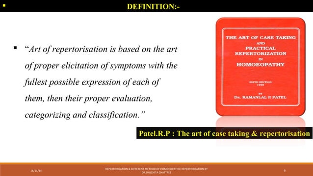 Repertorisation & different method of homoeopathic repertorisation ...