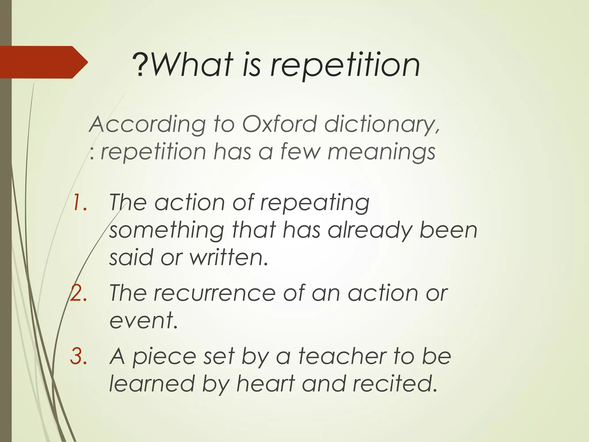 Repetition Presentation | PPT