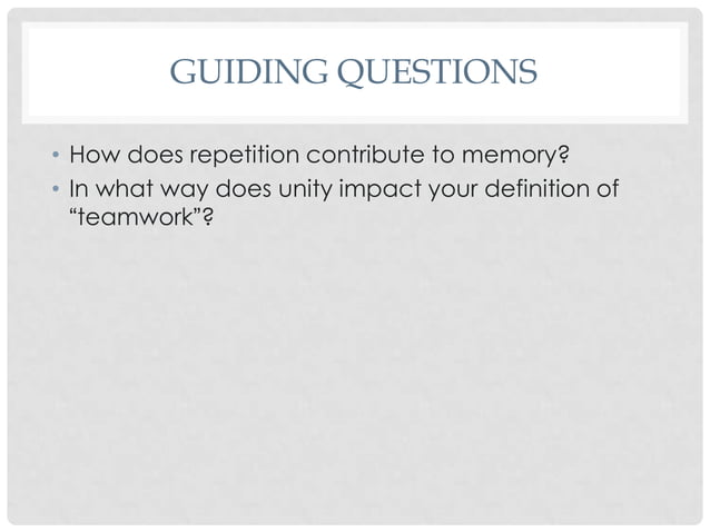 Repetition and Unity | PPTX