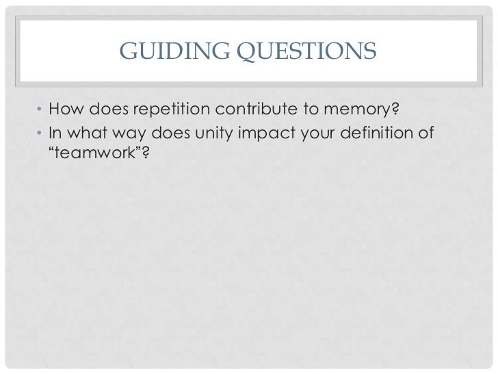 Repetition and Unity