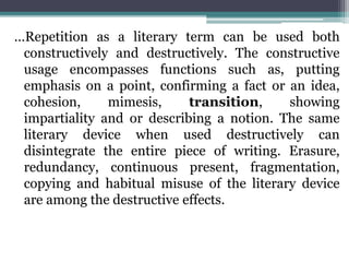 Repetition Examples In Literature
