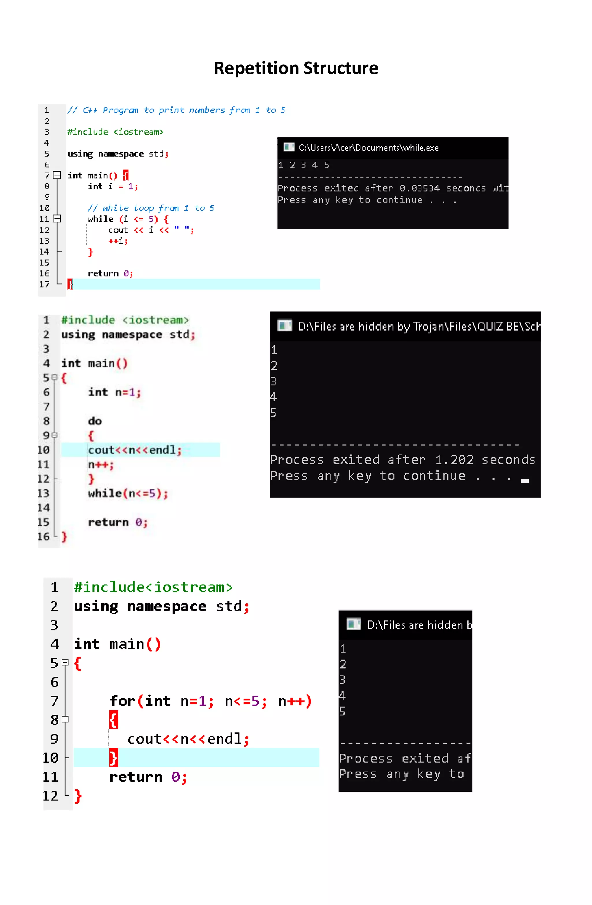 Repetition structure | DOCX