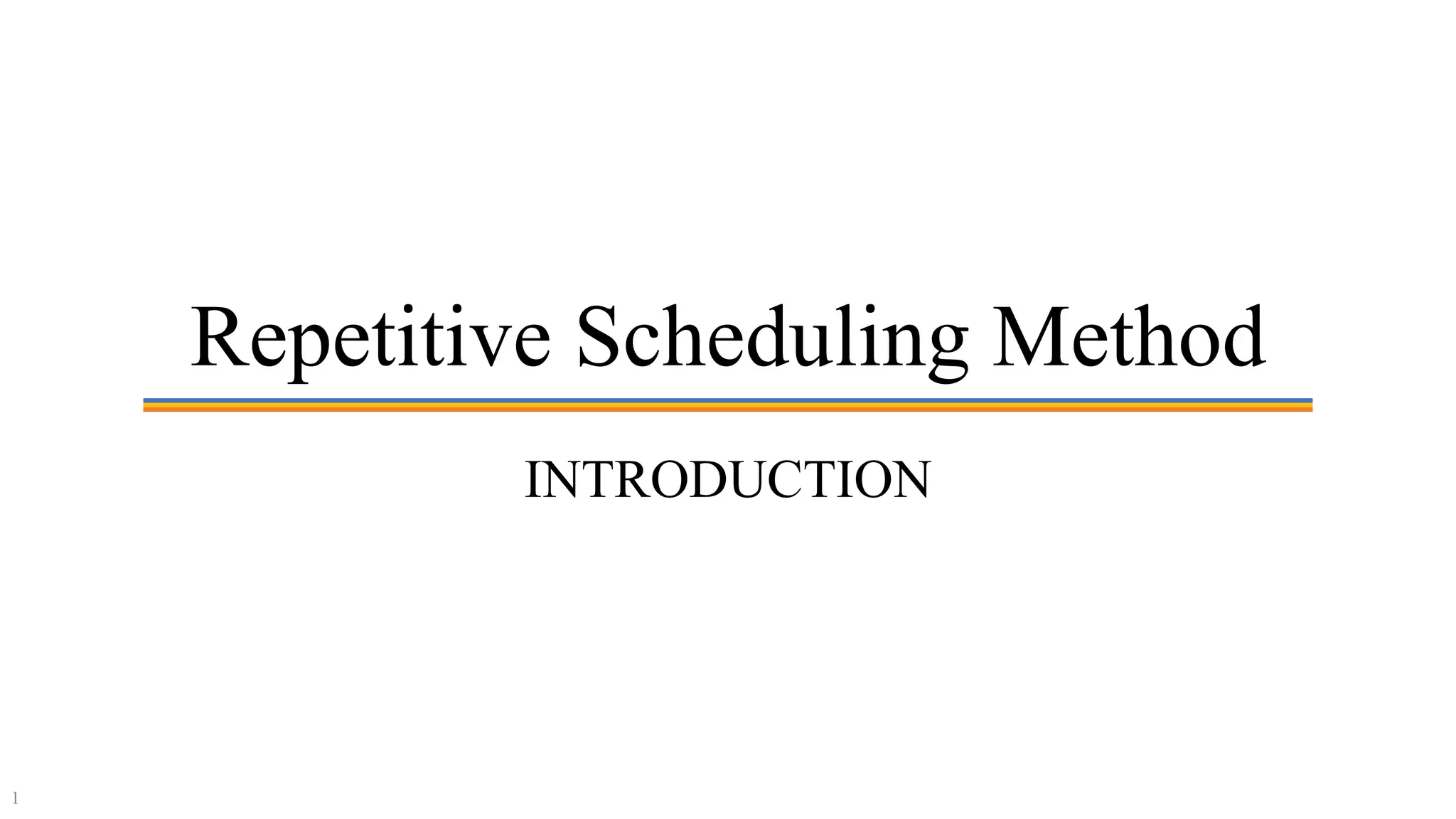 Repetitive Scheduling Method RSM | PDF