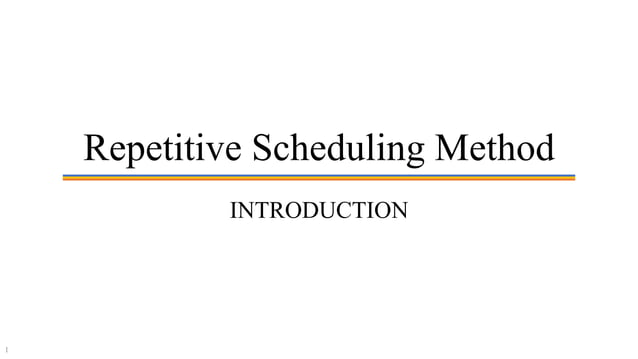 Repetitive Scheduling Method RSM | PDF