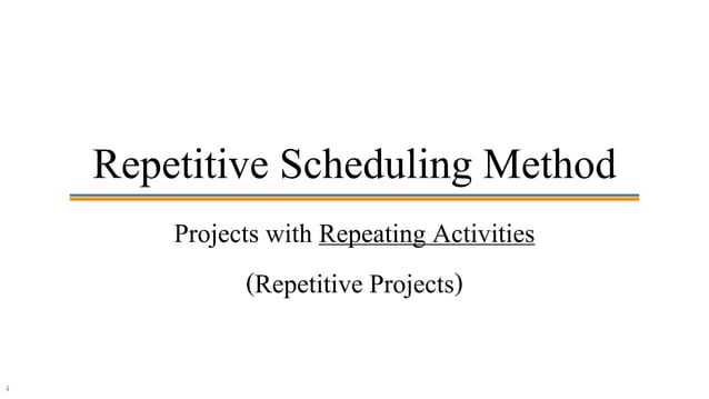 Repetitive Scheduling Method RSM | PDF