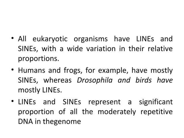 Repetitive sequences in the eukaryotic genome | PPT | Chemistry | Science