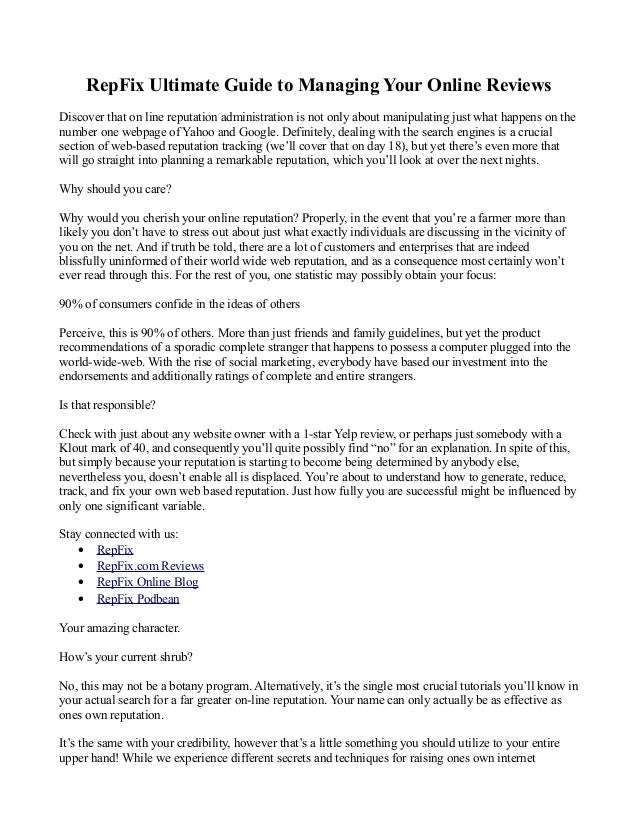 Top Repfix Search Reputation for Your Personal Reputation