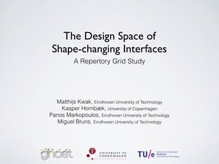 The design space of shape-changing interfaces: a repertory grid study | PPT