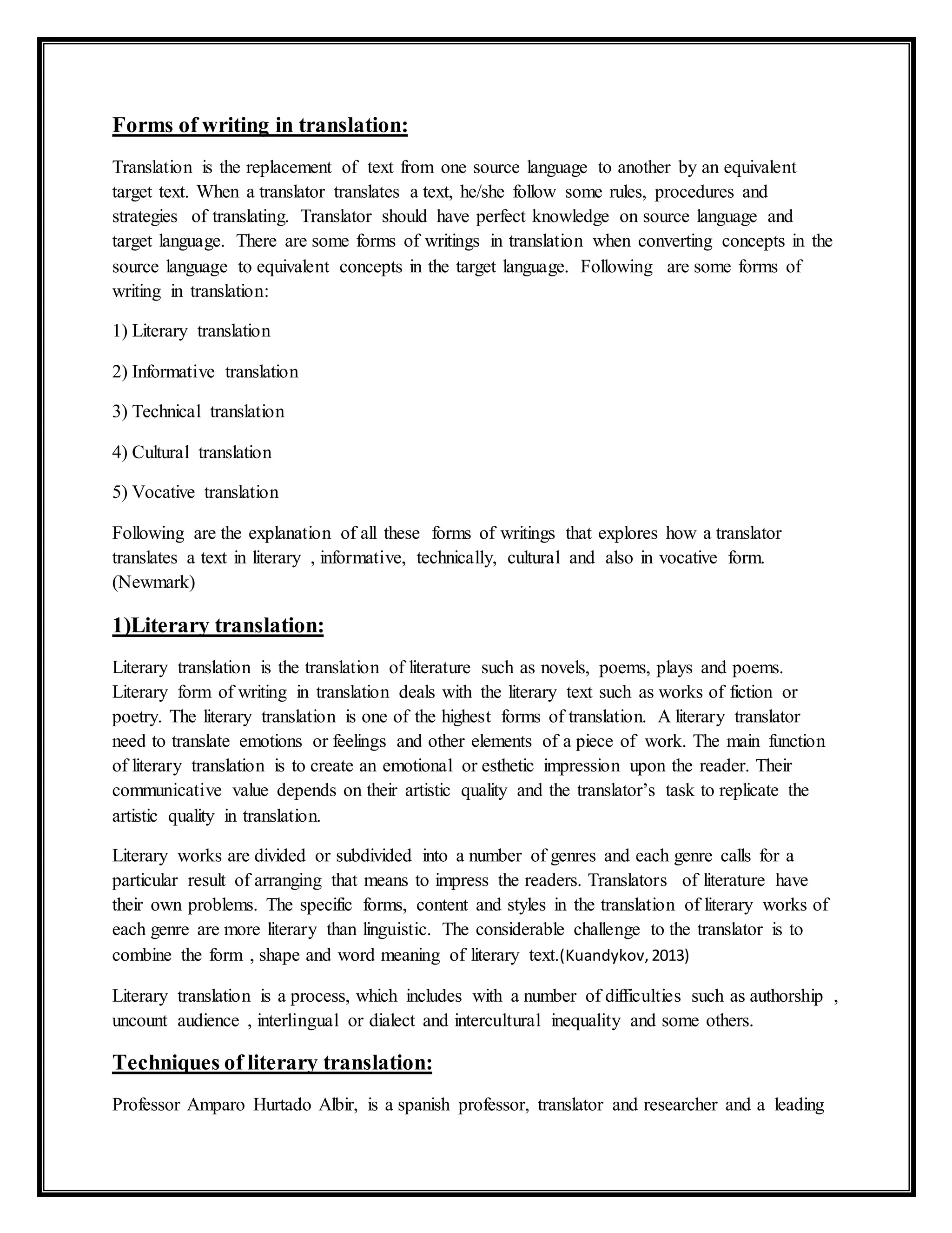 Forms of translation | PDF