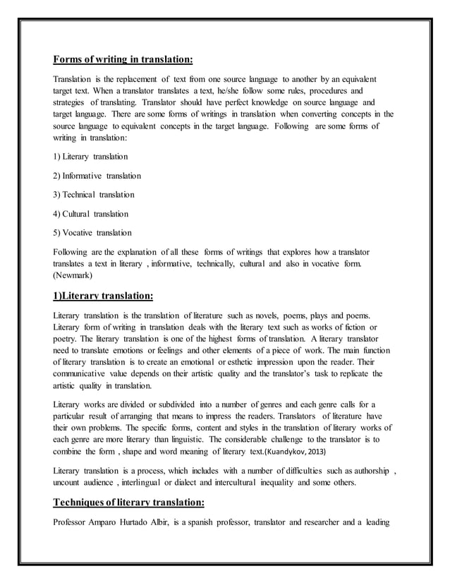 Forms of translation | PDF