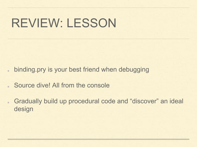 REPL-driven development with pry | PPT