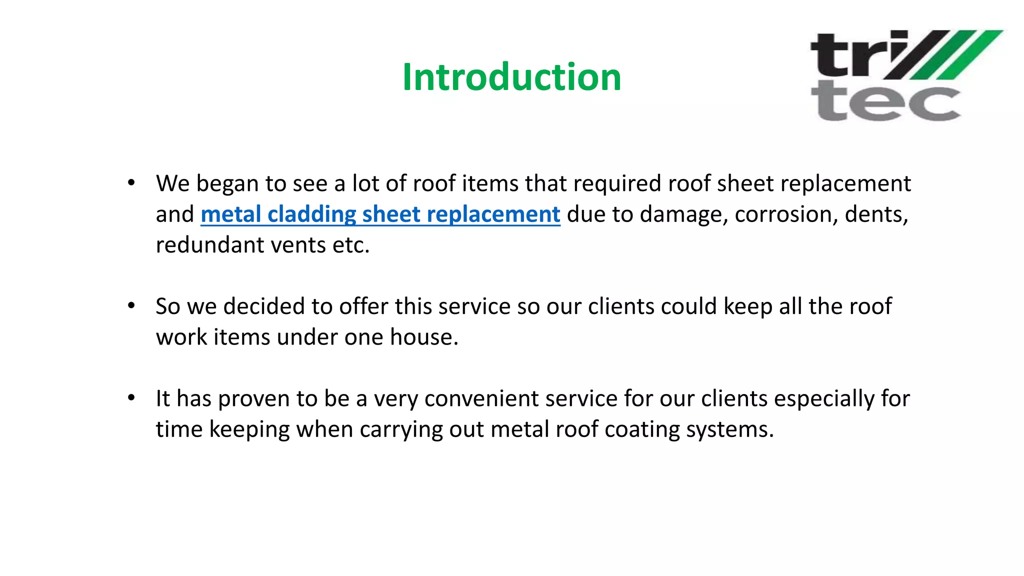 Replacement metal roofing sheet | PPTX