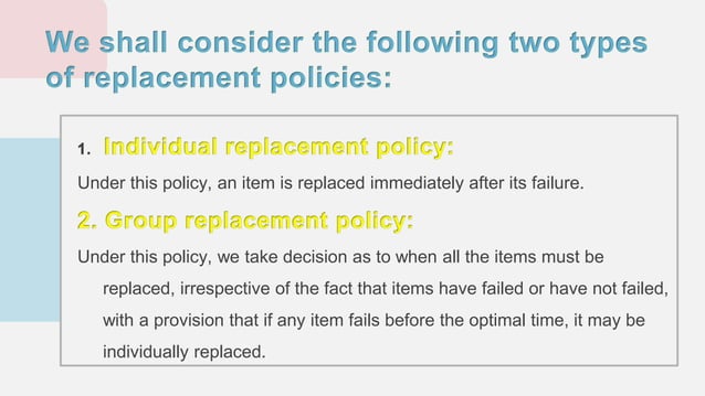 Replacement Model - Types and Problem | PPTX