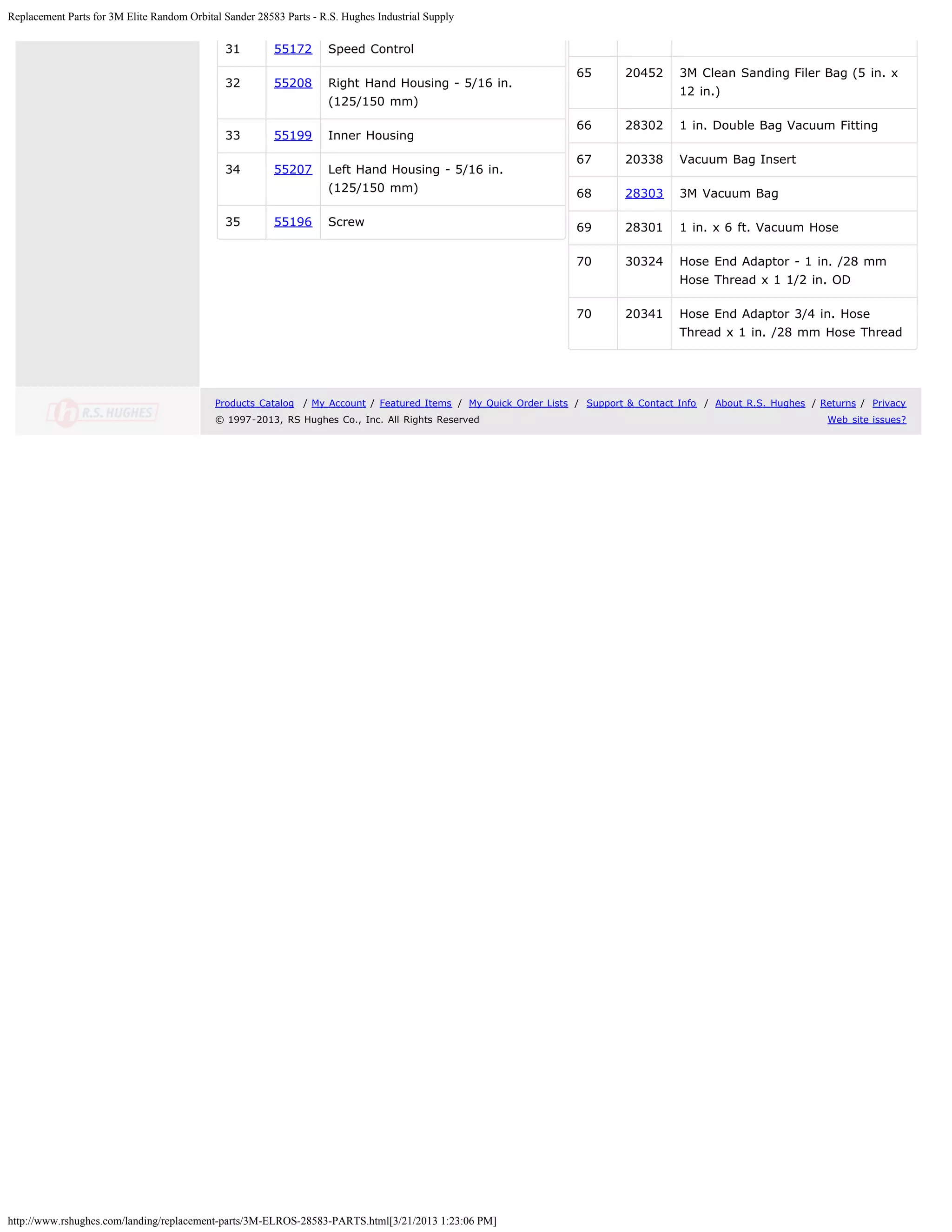 Replacement parts for 3 m elite random orbital sander 28583 parts | PDF