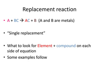 Replacement reactions | PPTX