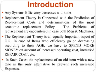 Replacement Theory. by Dr. Babasaheb. J. Mohite | PPTX
