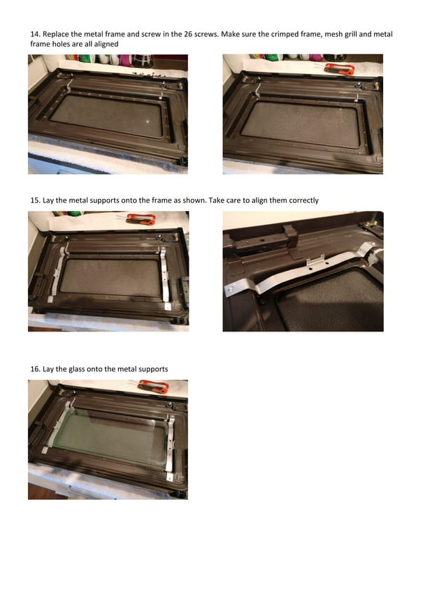 Replacing inner glass door Siemens microwave oven HB86K570B | PDF ...