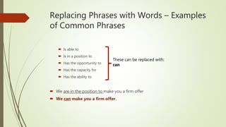 Replacing phrases with words | PPTX