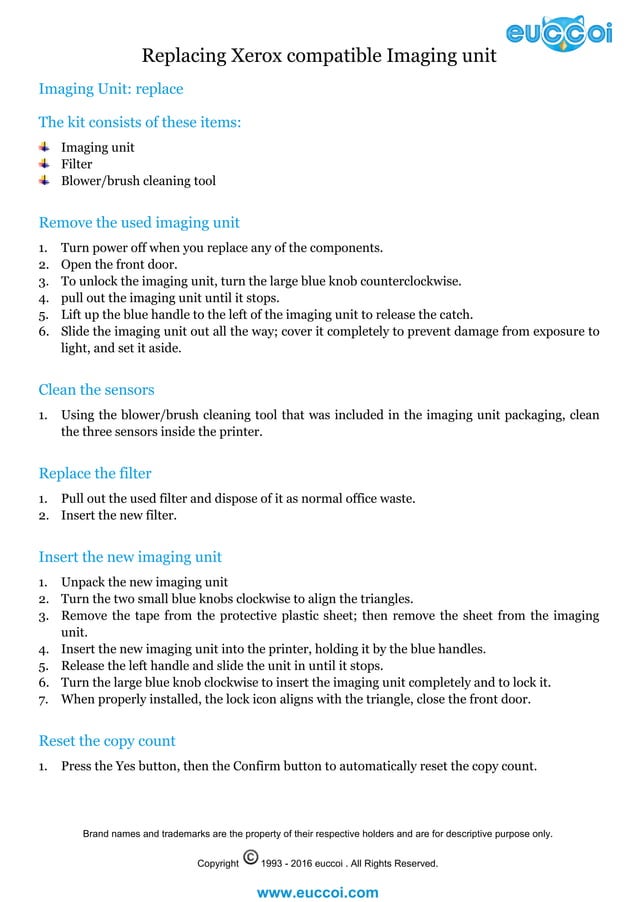 Replacing xerox imaging unit | PDF