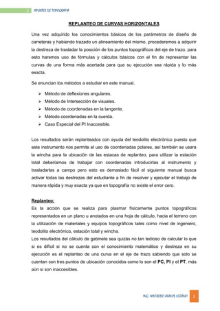 Replanteo de curvas simples | PDF
