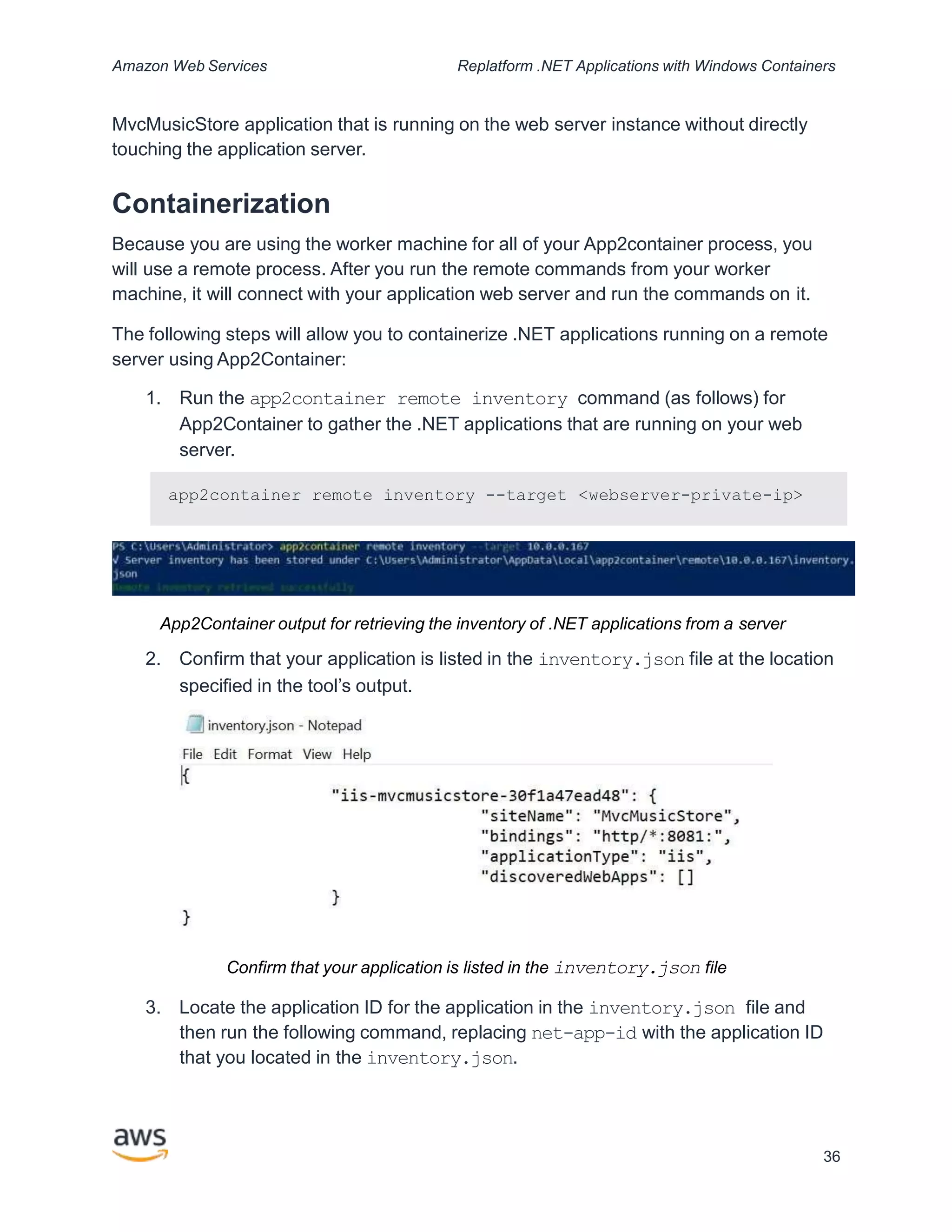 Replatform .NET Applications with Windows Containers | PDF