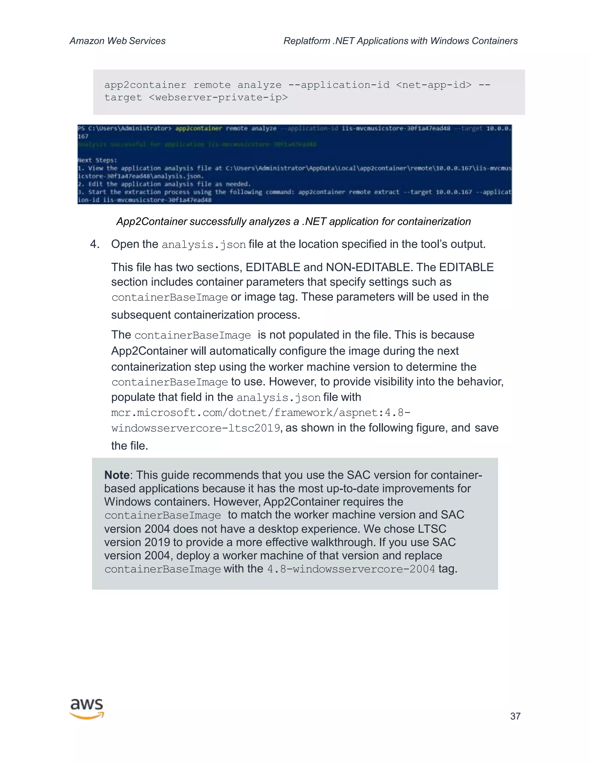 Replatform .NET Applications with Windows Containers | PDF