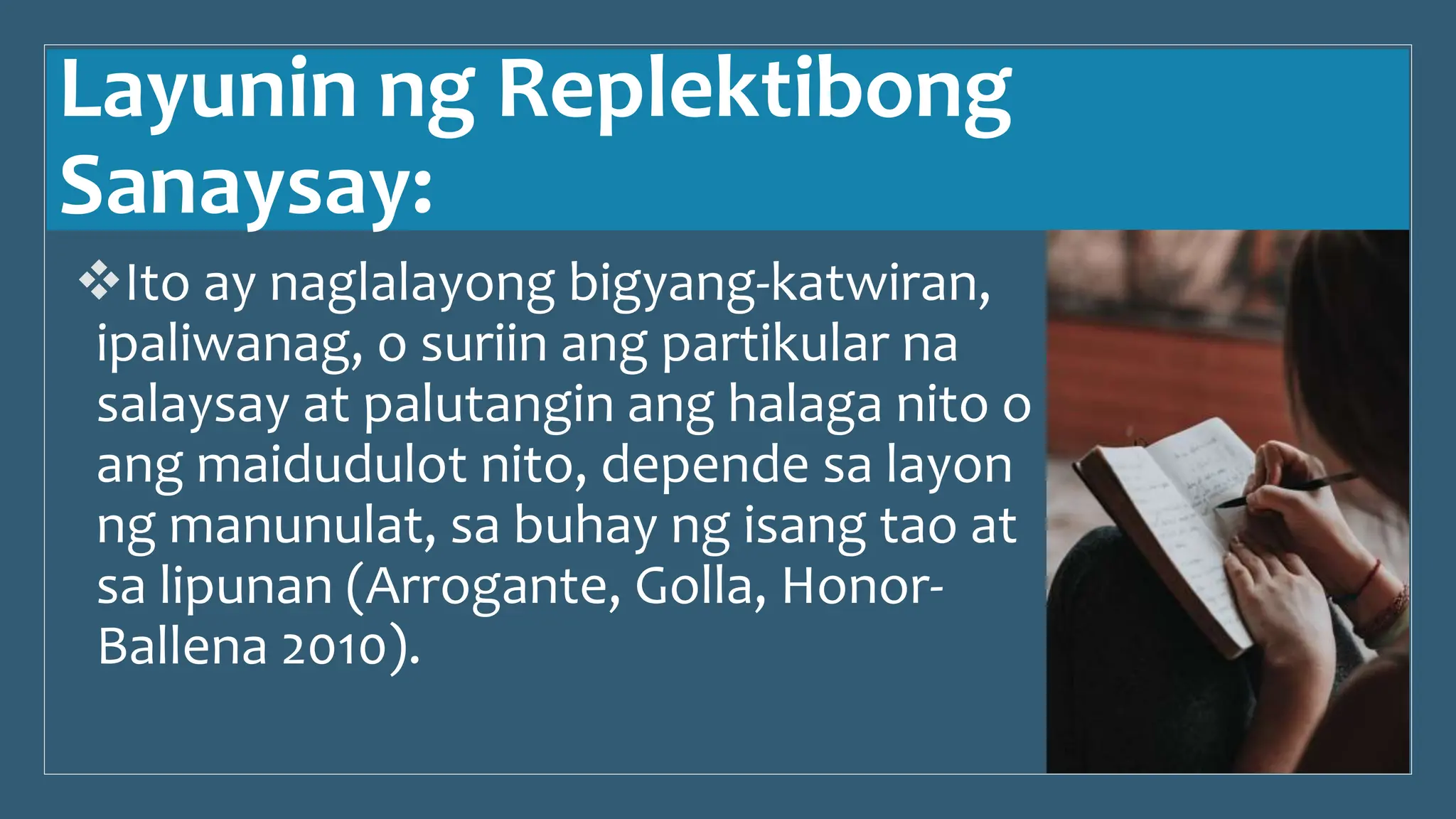 REPLEKTIBONG-SANAYSAY-SHS | PPTX