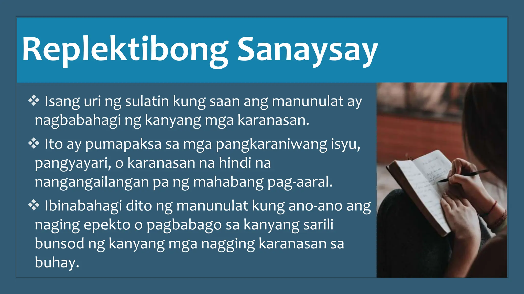 REPLEKTIBONG-SANAYSAY-SHS | PPTX