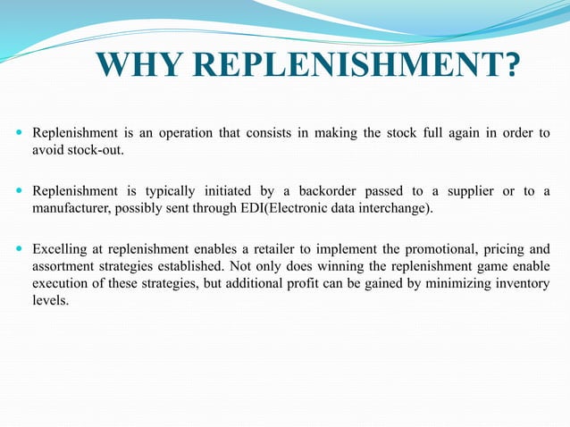 Replenishment of stock ppt | PPTX