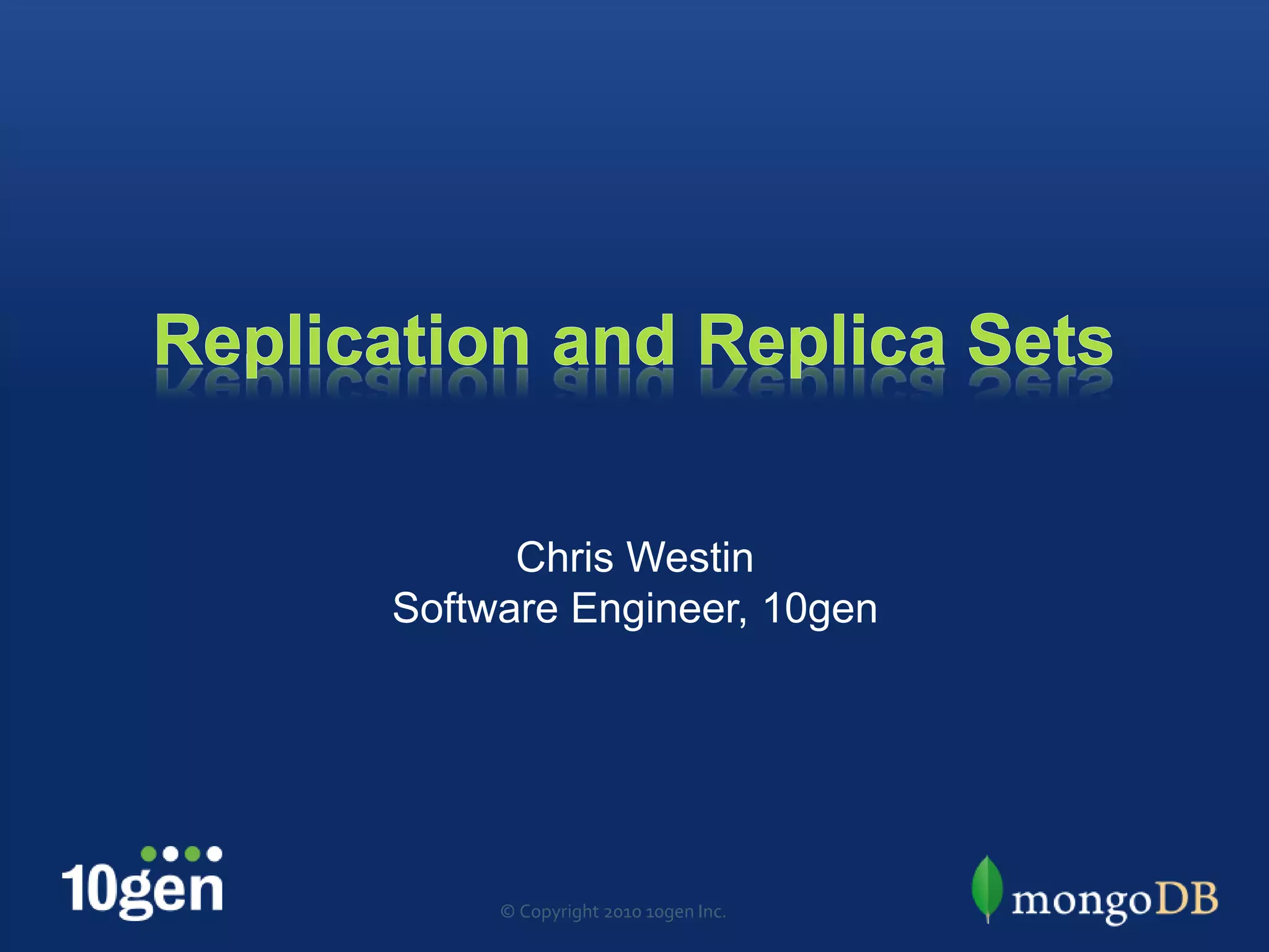 Replication and replica sets | PPTX