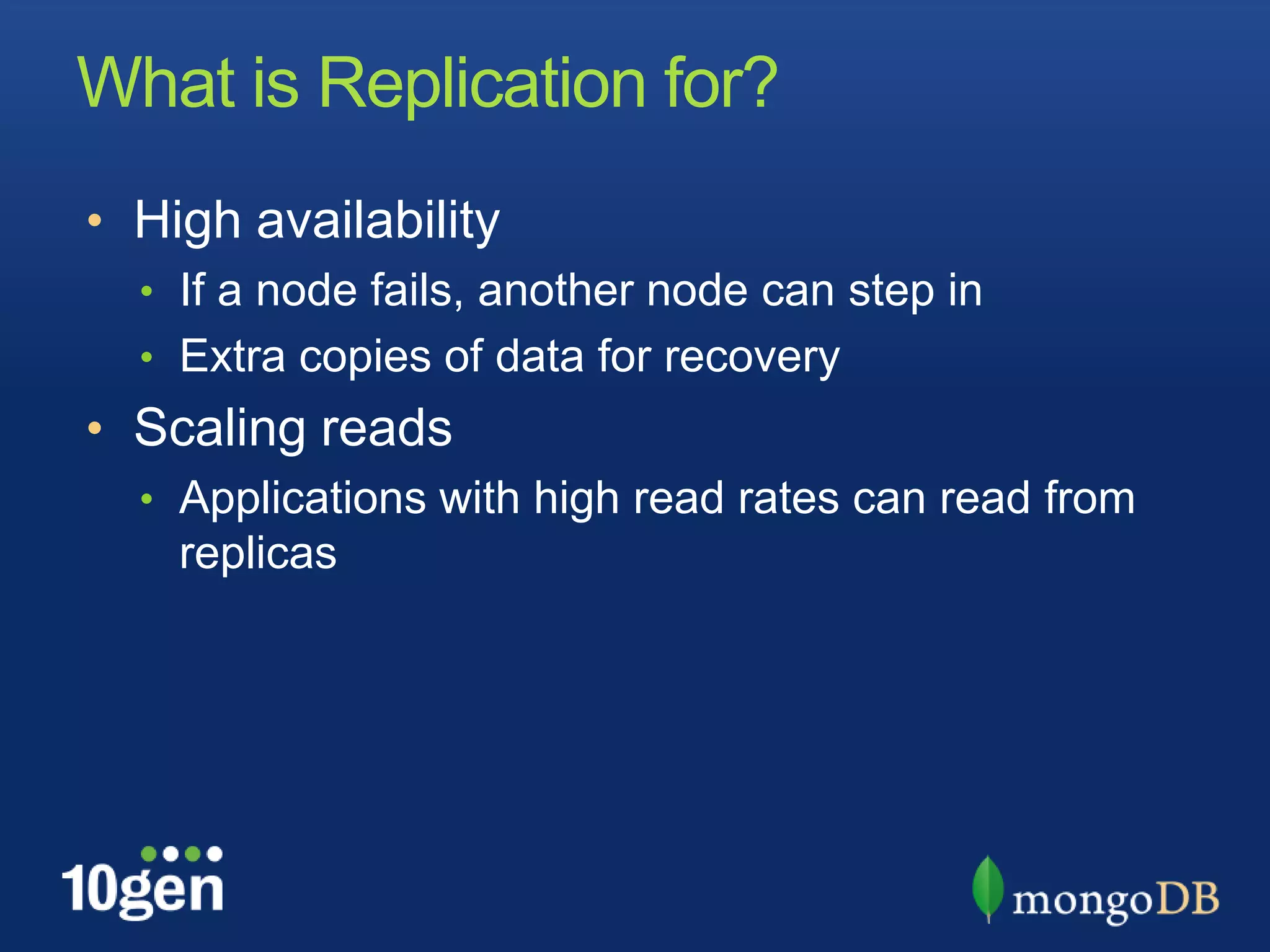 Replication and replica sets | PPTX