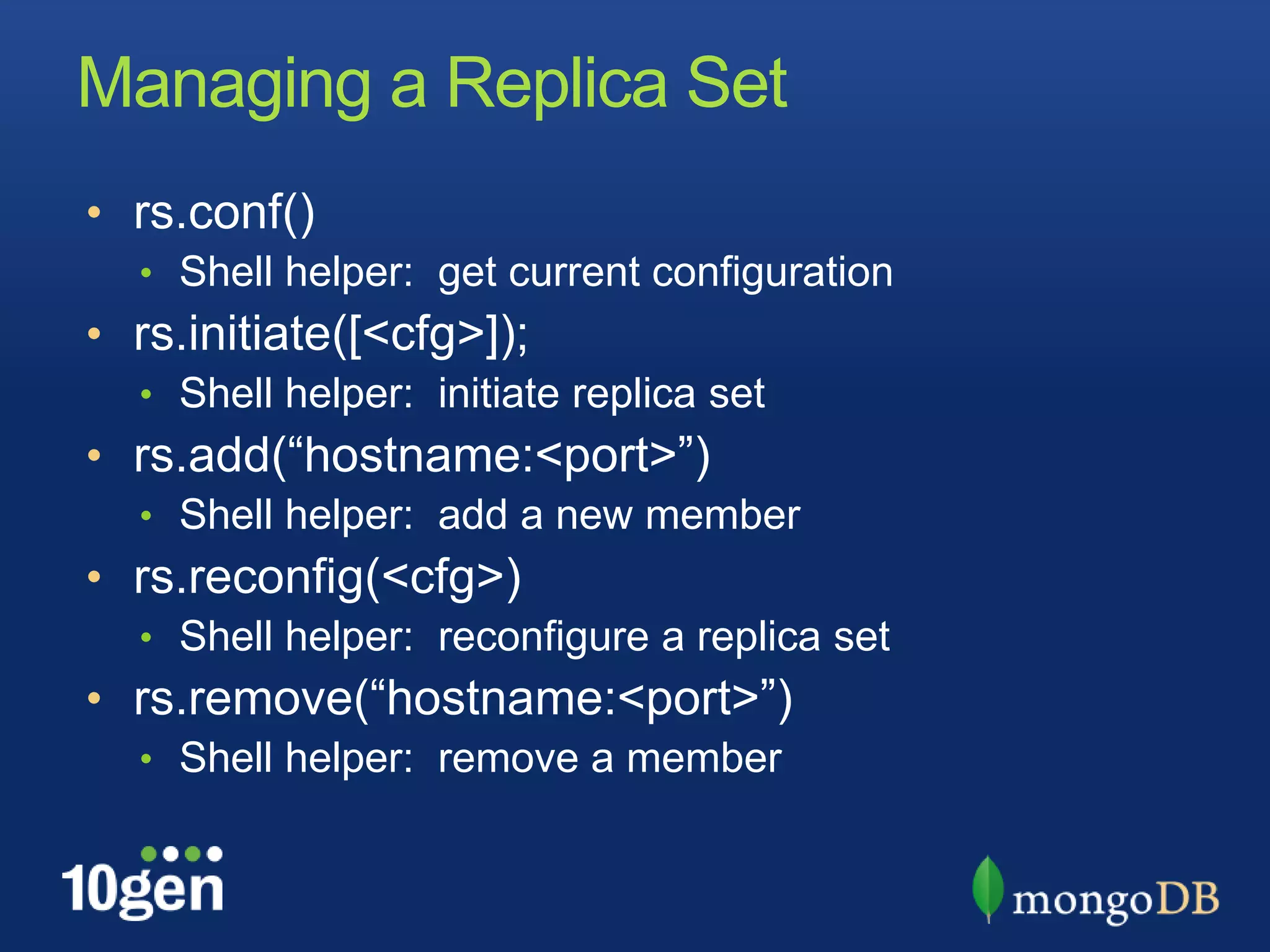 Replication and replica sets | PPTX