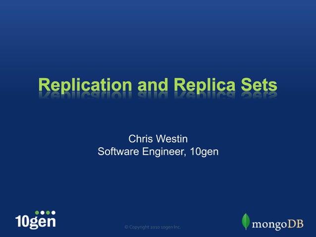 Replication and replica sets | PPTX