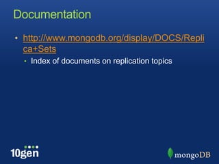 Replication and replica sets | PPTX